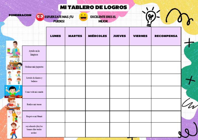 Calendario de Logros Infantil Imprimible | PDF