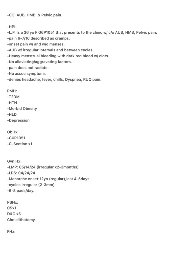 OBGyn example note | PDF