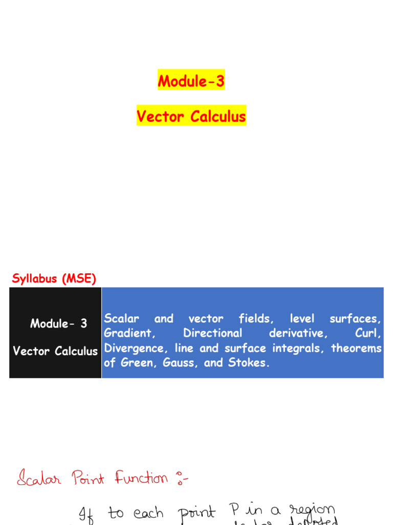 Module 3 (VectorCalculus) | PDF
