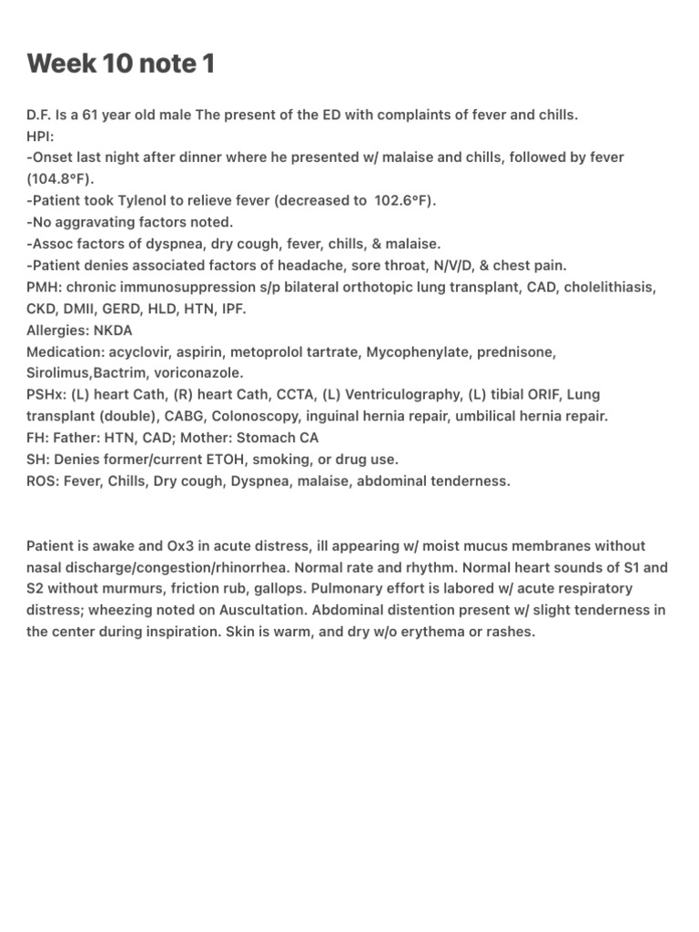 Internal Med Example Note | PDF