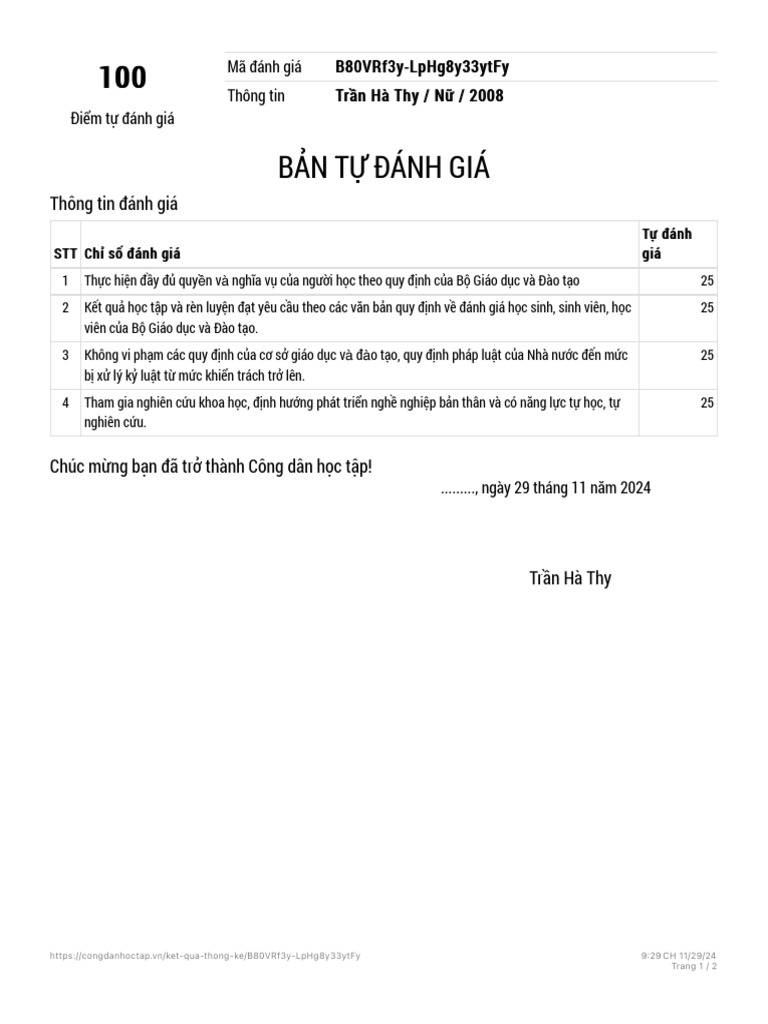 Trần Hà Thy - 11A3 | PDF