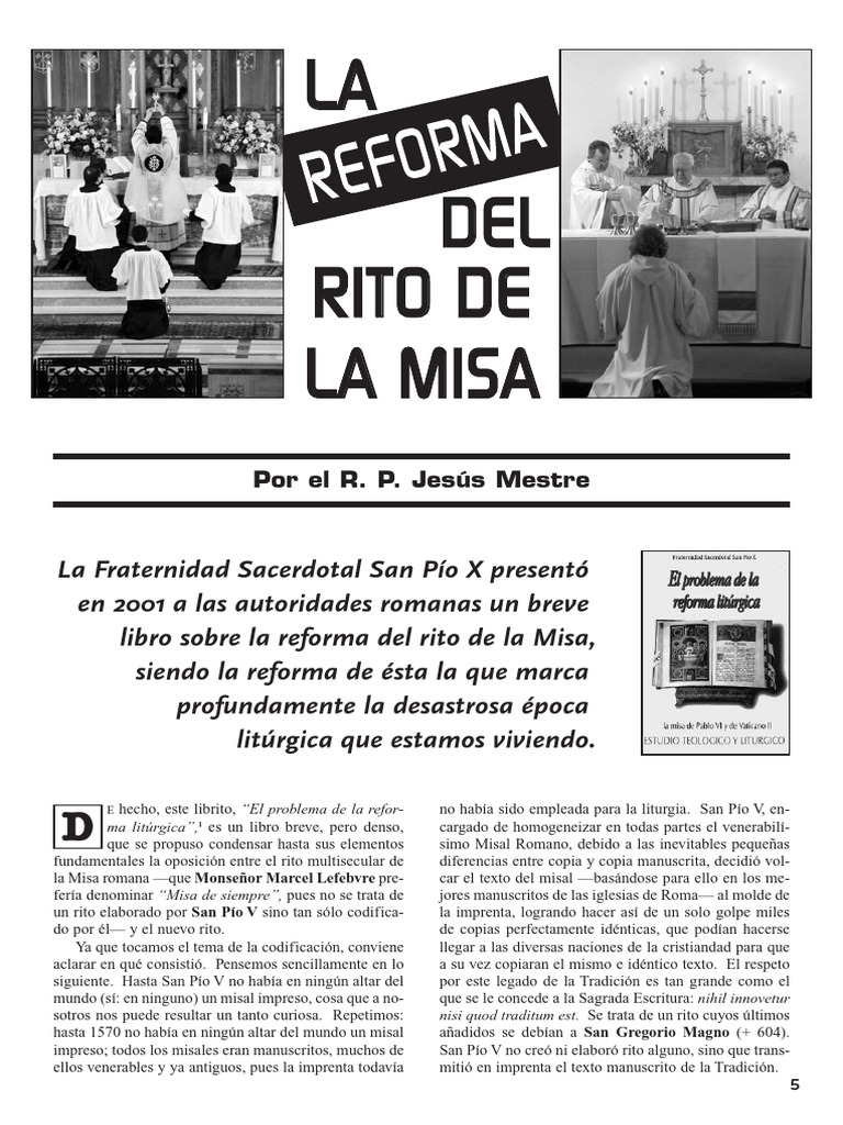 La Reforma Del Rito de La Misa-Fi31120701 | PDF | eucaristía | Cristo ...