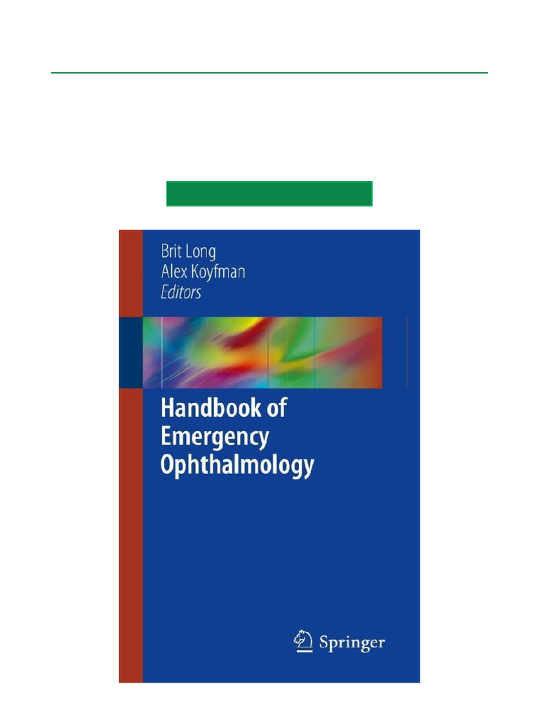 Handbook of Emergency Ophthalmology Full Book Access | PDF | Retina ...