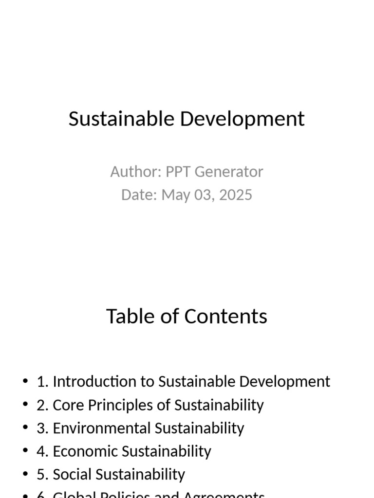 Sustainable Development Toc | PDF
