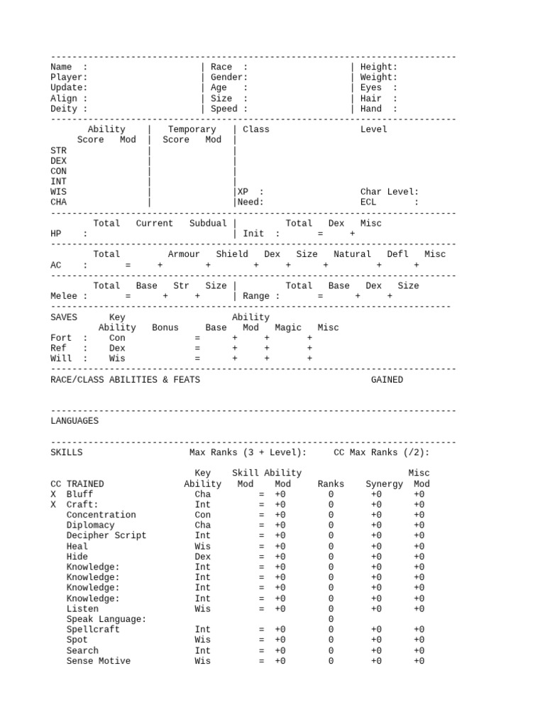 Dnd35e Character Sheet2 | PDF