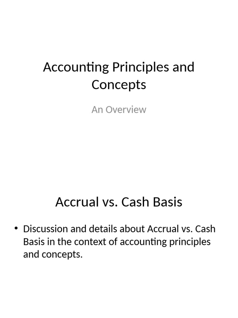 Accounting Principles and Concepts | PDF