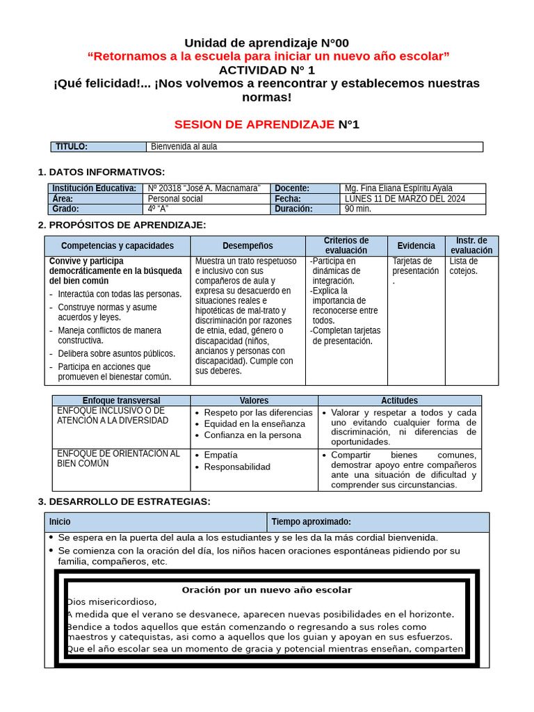 Fina 4º Grado Sesiones Del 11 Al 15 de Marzo Fina | PDF | Evaluación ...