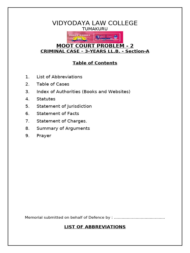 Memorial - Sample - Criminal | PDF