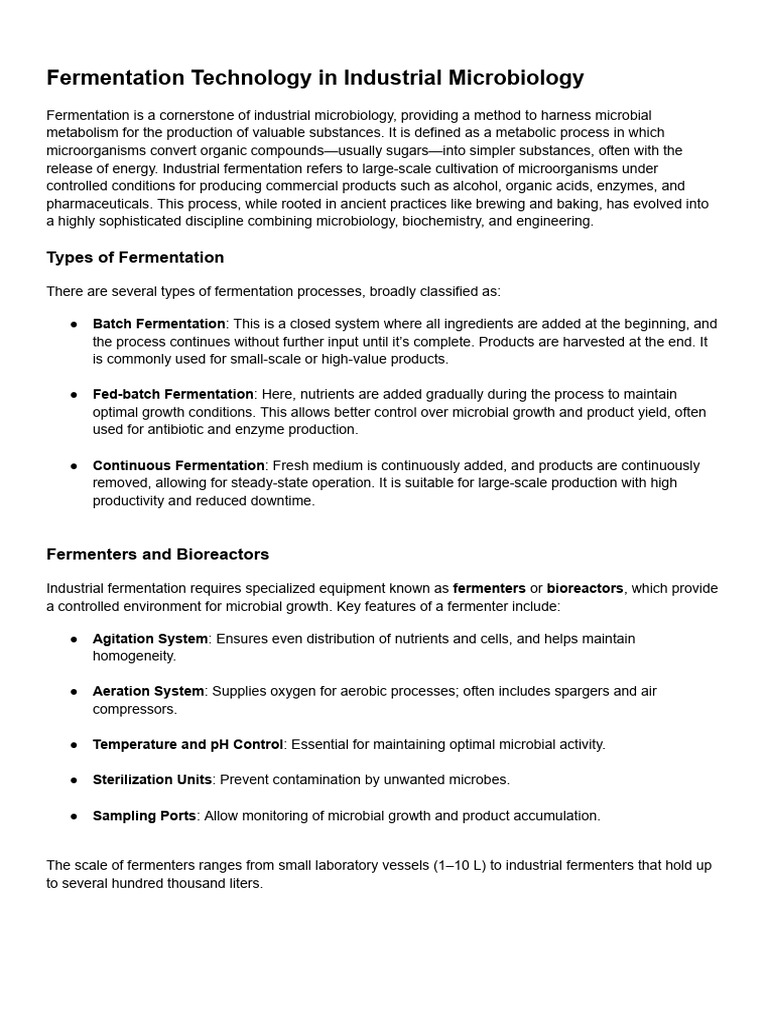 Fermentation Technology | PDF