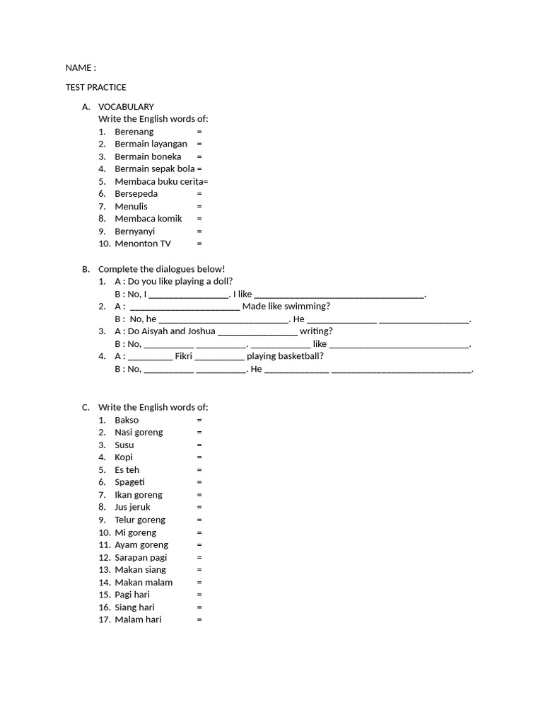 Tama CS - Test Practice | PDF
