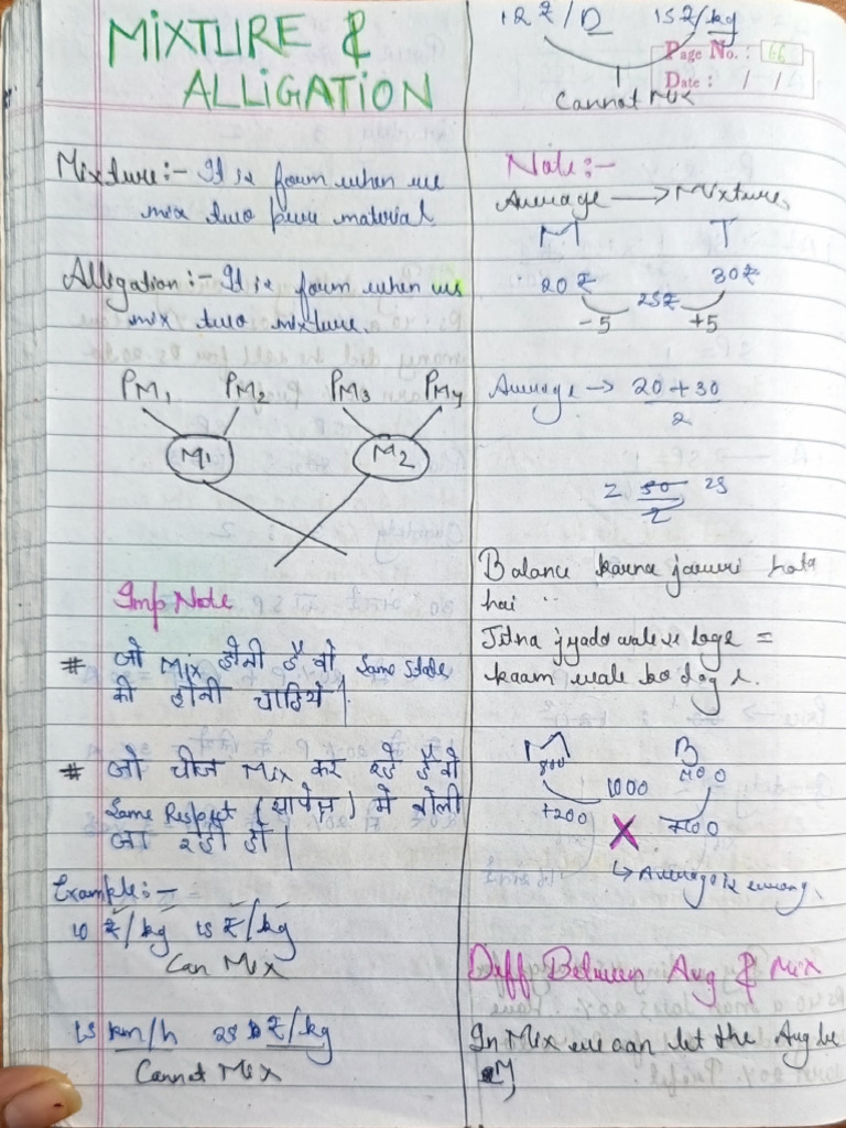 Mixture and Alligation | PDF