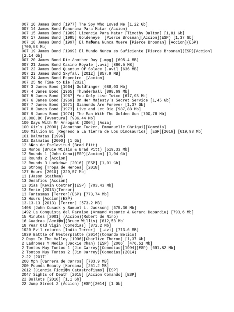 Peliculas Datos[Yaisel-PC] | PDF | James Bond