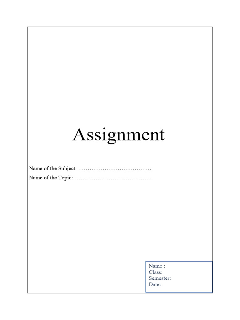 Assignment Format 1 | PDF