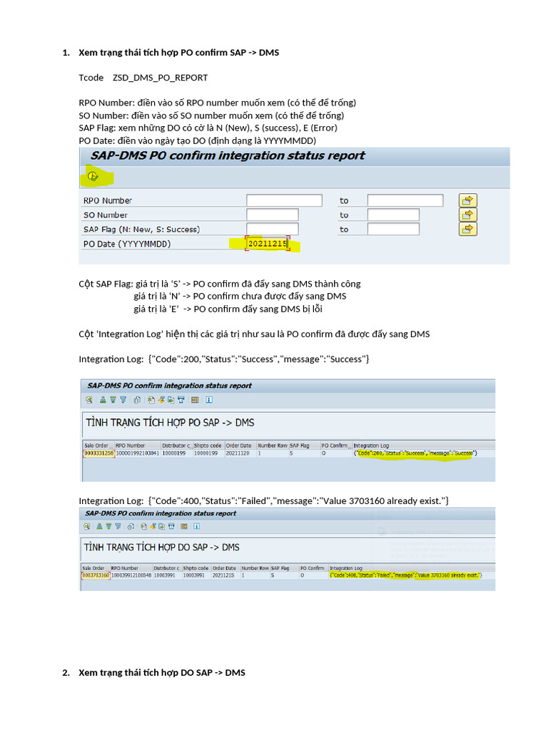 Hướng Dẫn Kiểm Tra Tích Hợp SAP DMS | PDF