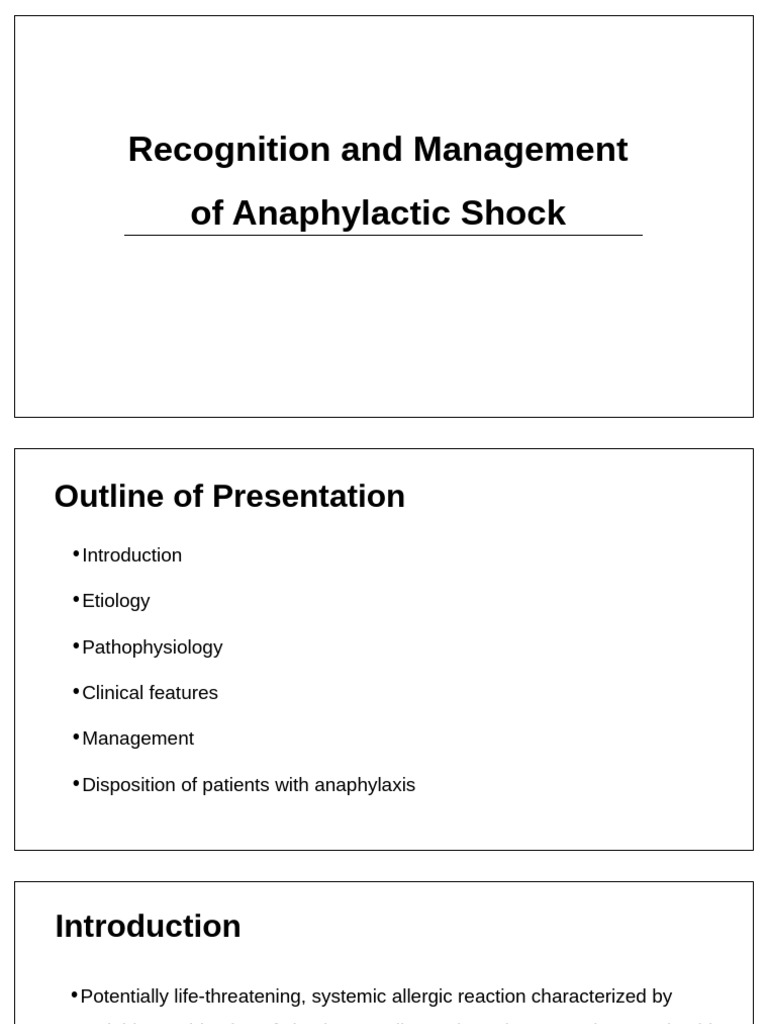2b. Recognition and Management of Anaphylactic Shock | PDF | Medical ...