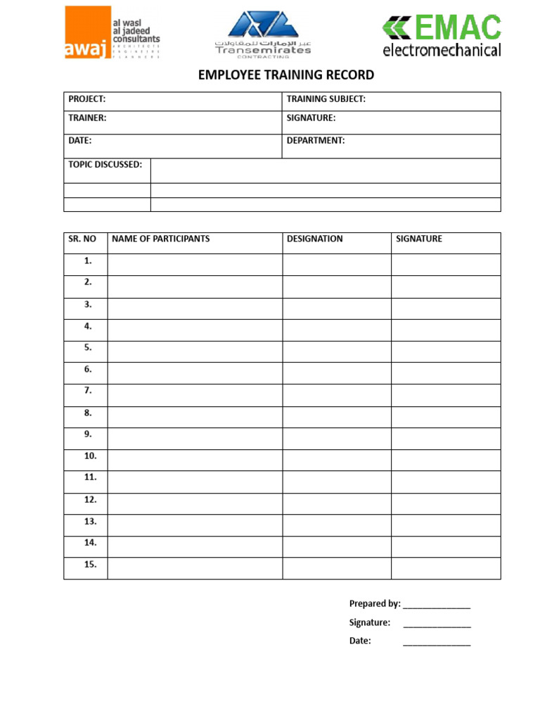Employee Training Record | PDF
