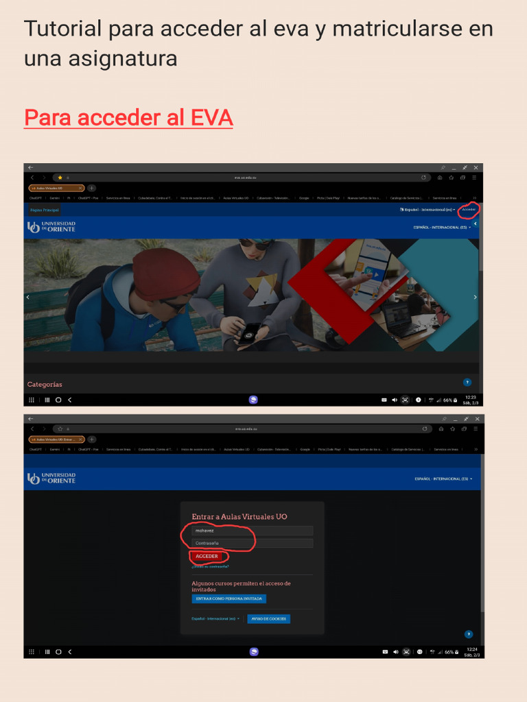 Tutorial para Trabajar Con EVA - 240302 - 132419 | PDF