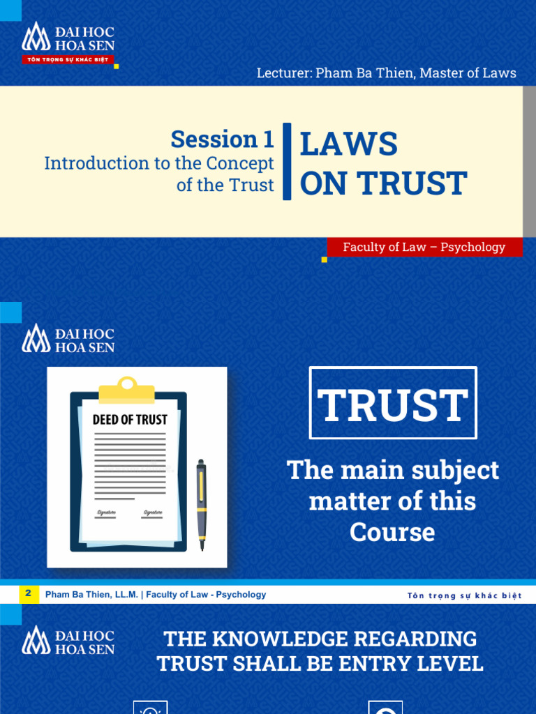 Session 1 - Introduction To The Concept of The Trust | PDF | Equity ...