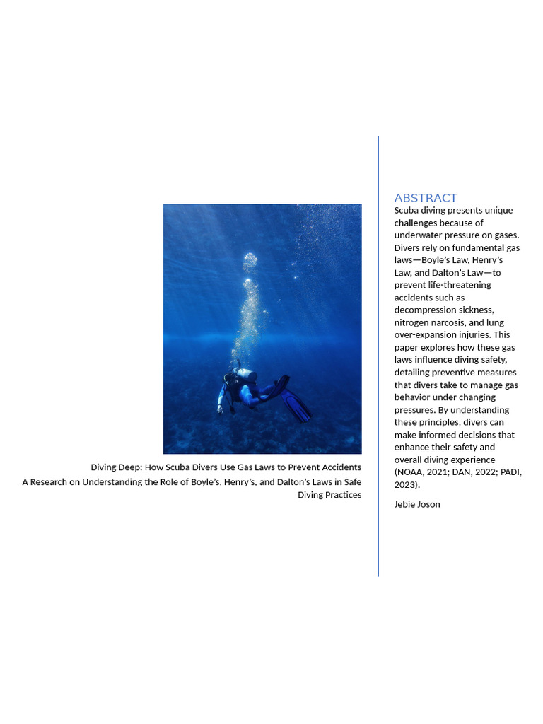 Research Science On Scuba Diving | PDF | Scuba Diving | Underwater Diving