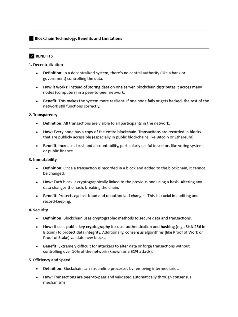 Blockchain Technology Notes- Part 1 | PDF | Bitcoin | Cryptography