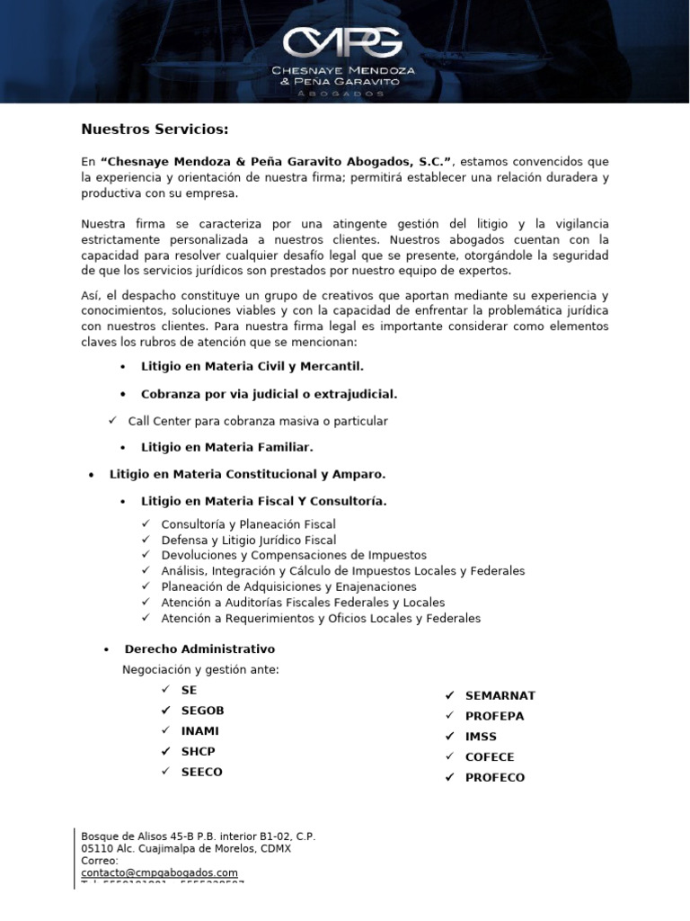 Nuestros Servicios CMPG 3 | PDF