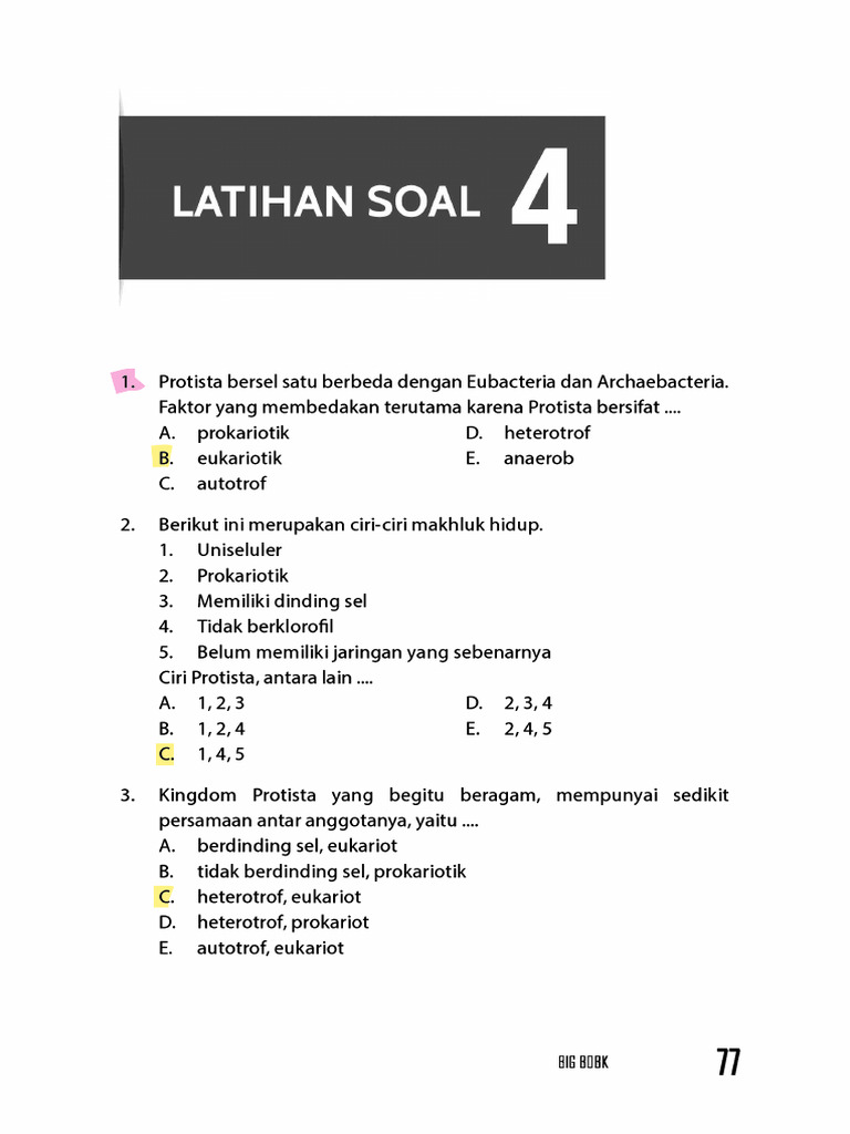Jaw - Lat Soal - Protista | PDF