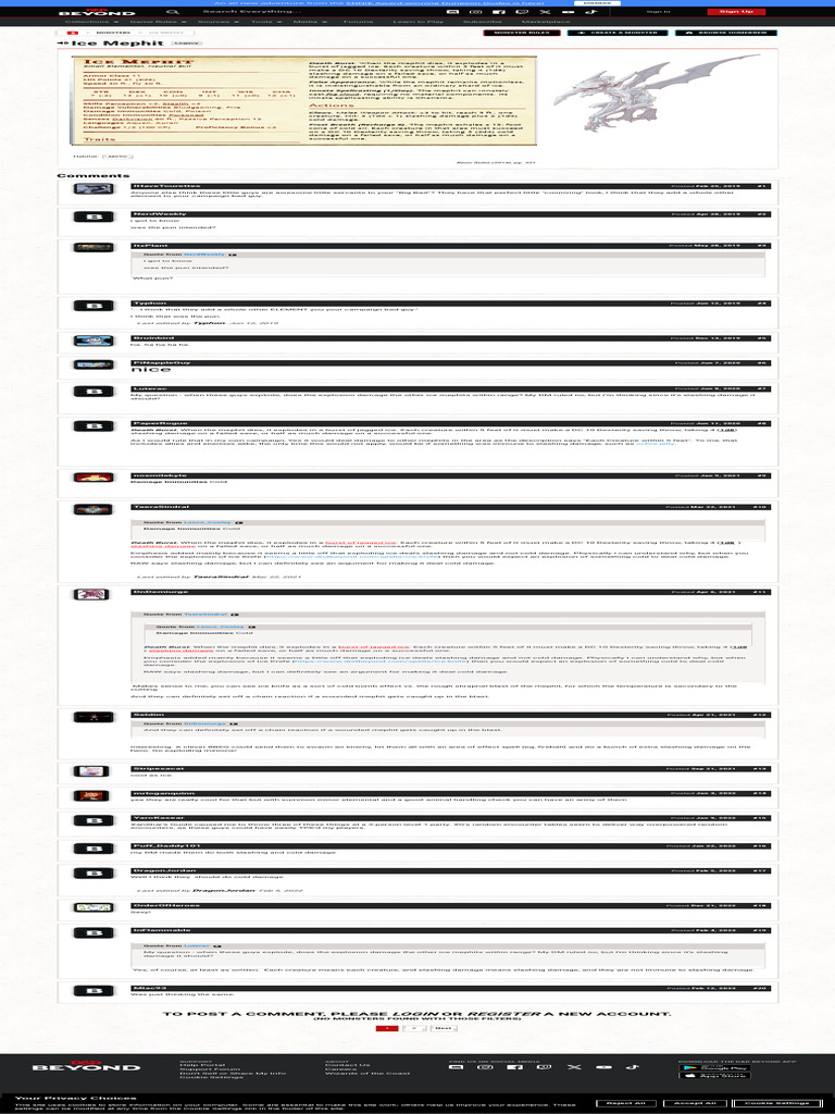 Ice Mephit - Monsters - D&D Beyond | PDF | Dungeons & Dragons | Role Playing Games