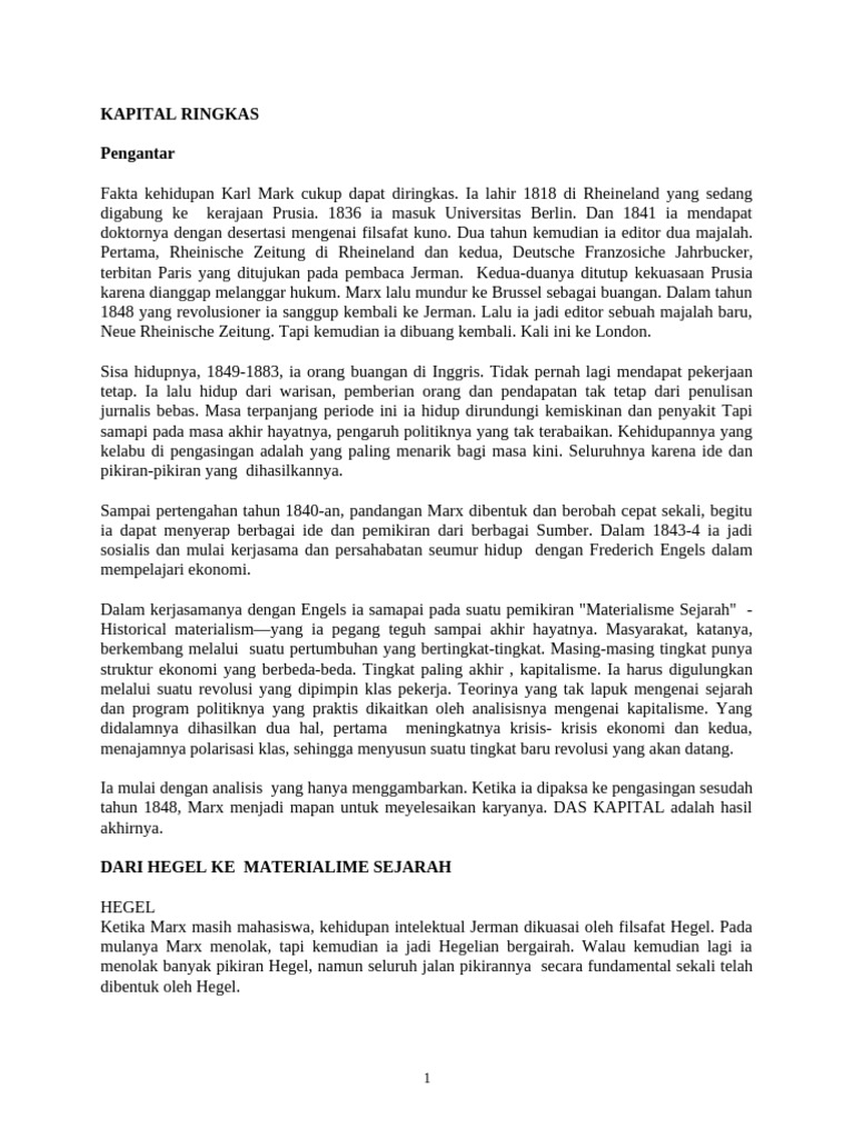 Kapital Ringkas | PDF