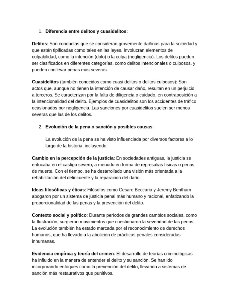 Diferencia entre delitos y cuasidelitos | PDF