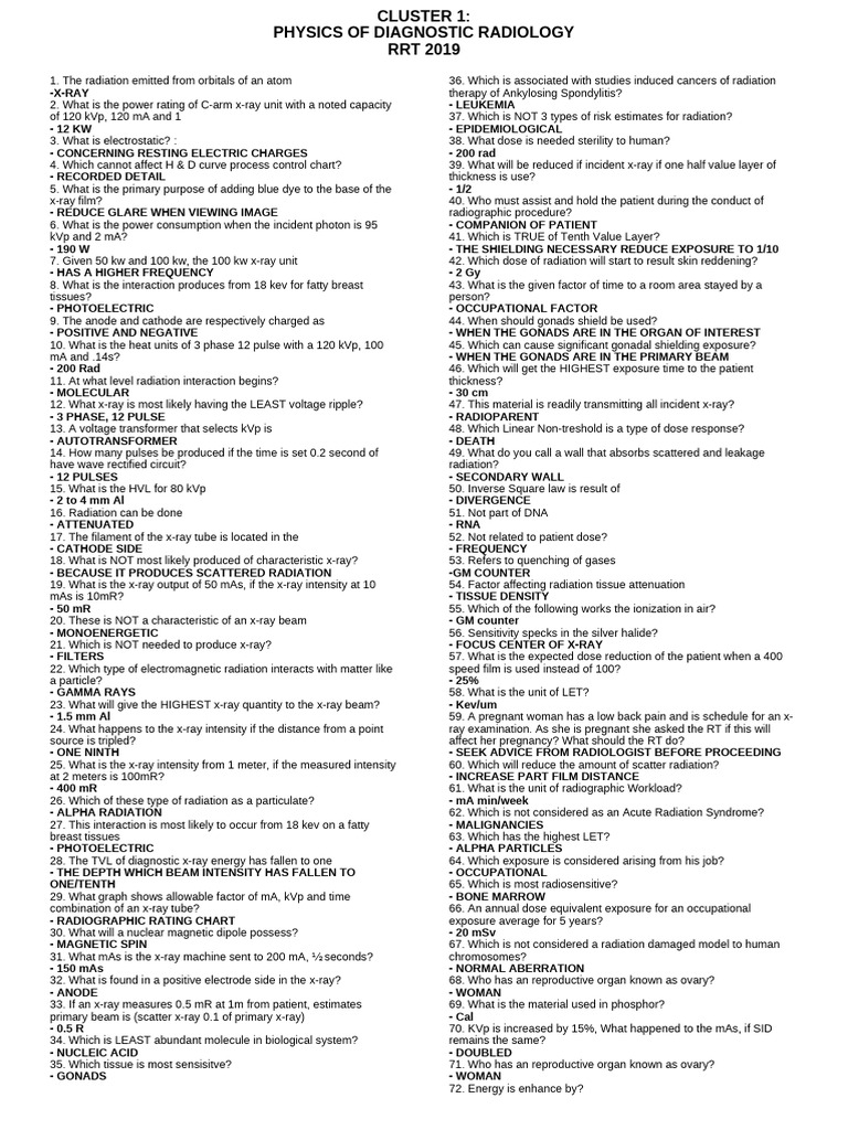 Diagnostic Radiology Physics Overview | PDF | X Ray | Radiography