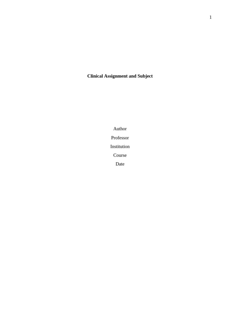 Order 8645519 Clinical Assignment and Subject | PDF | Mental Health ...
