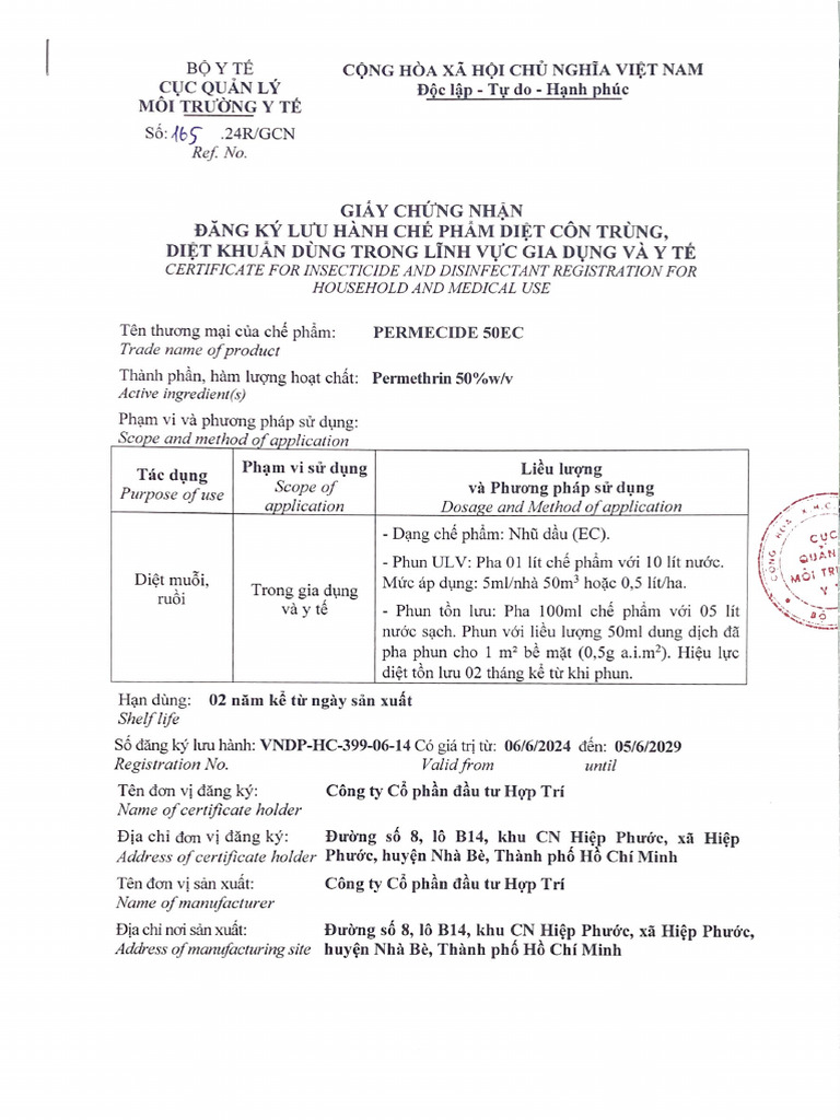 PERMECIDE 50EC Cert. To 2029 | PDF
