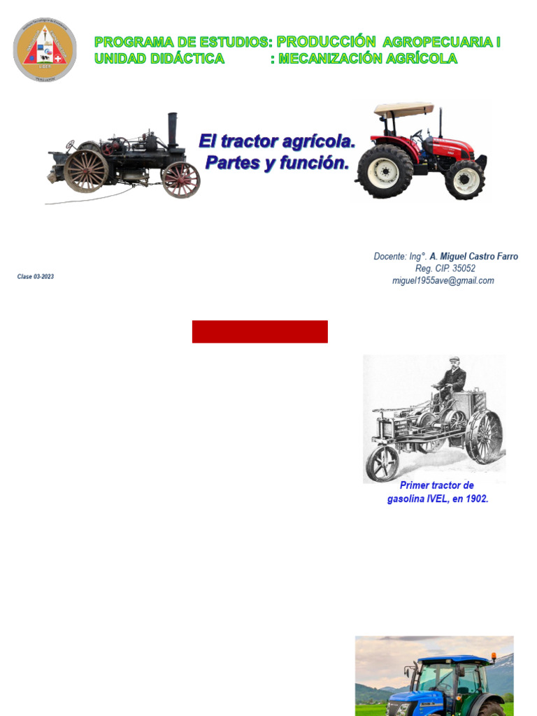 Clase 03-2023-El Tractor Agricola - Sus Partes y Funcion | PDF ...