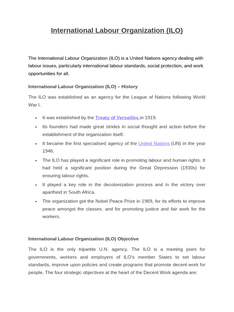 International Labour Organization | PDF | International Labour ...