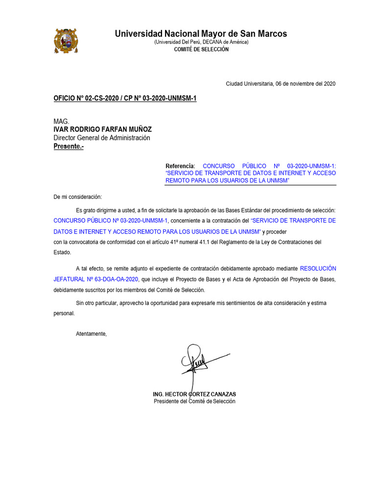 30 Oficio #02-CS-2020 Elevacion Bases | PDF