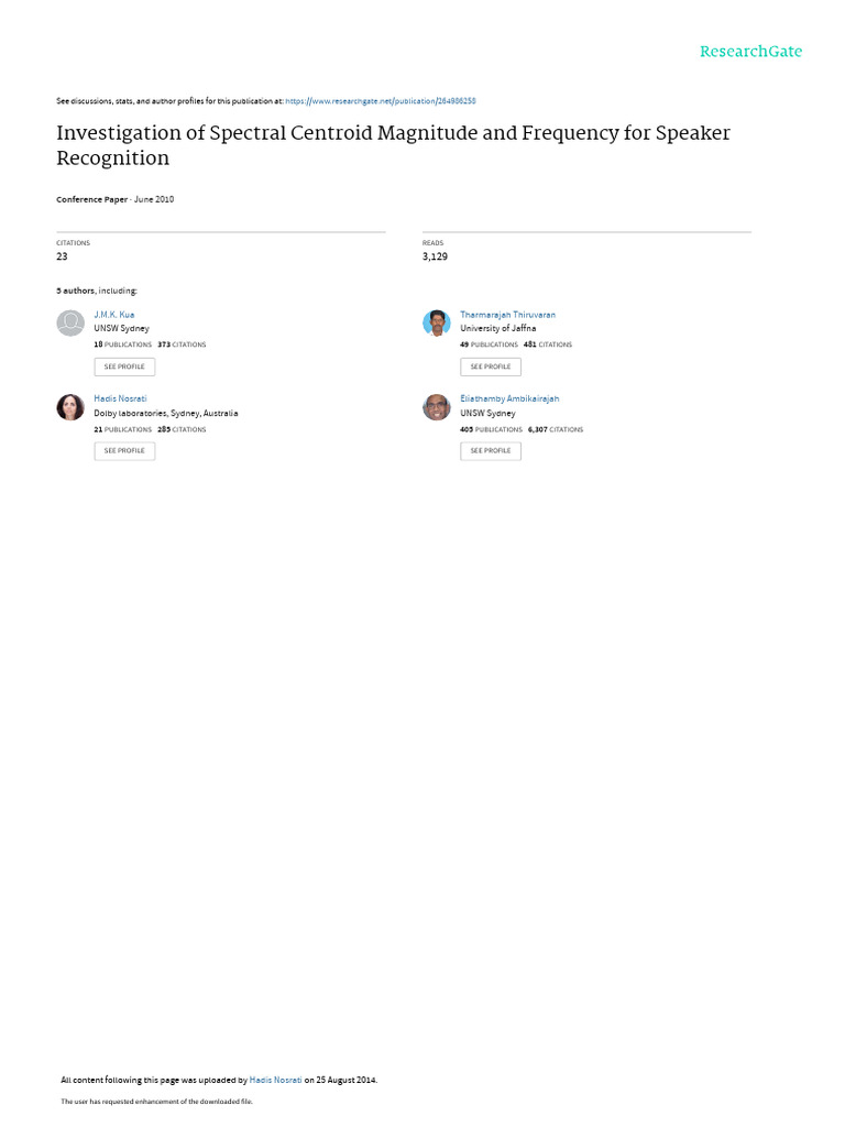 Investigation of Spectral Centroid Magnitude and Frequency For Speaker ...