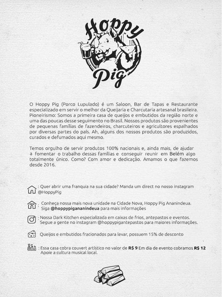 Cardápio Hoppy Pig | PDF | Queijo | Alimentos