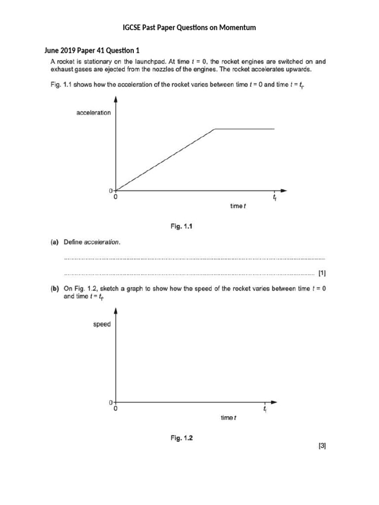 IGCSE Momentum Past Paper Questions | PDF