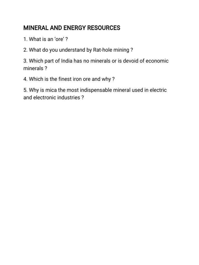 Geography Mineral and Rescource | PDF