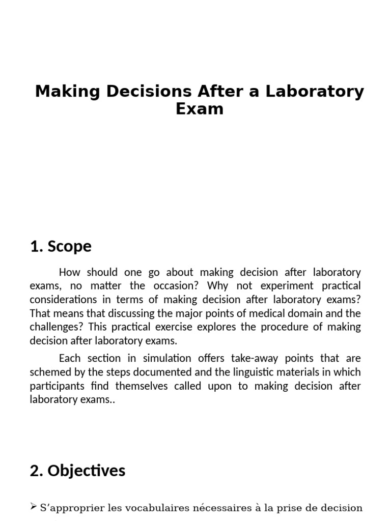 Making Decision After Lab Exam Scenario 2025 | PDF | Patient | Public ...