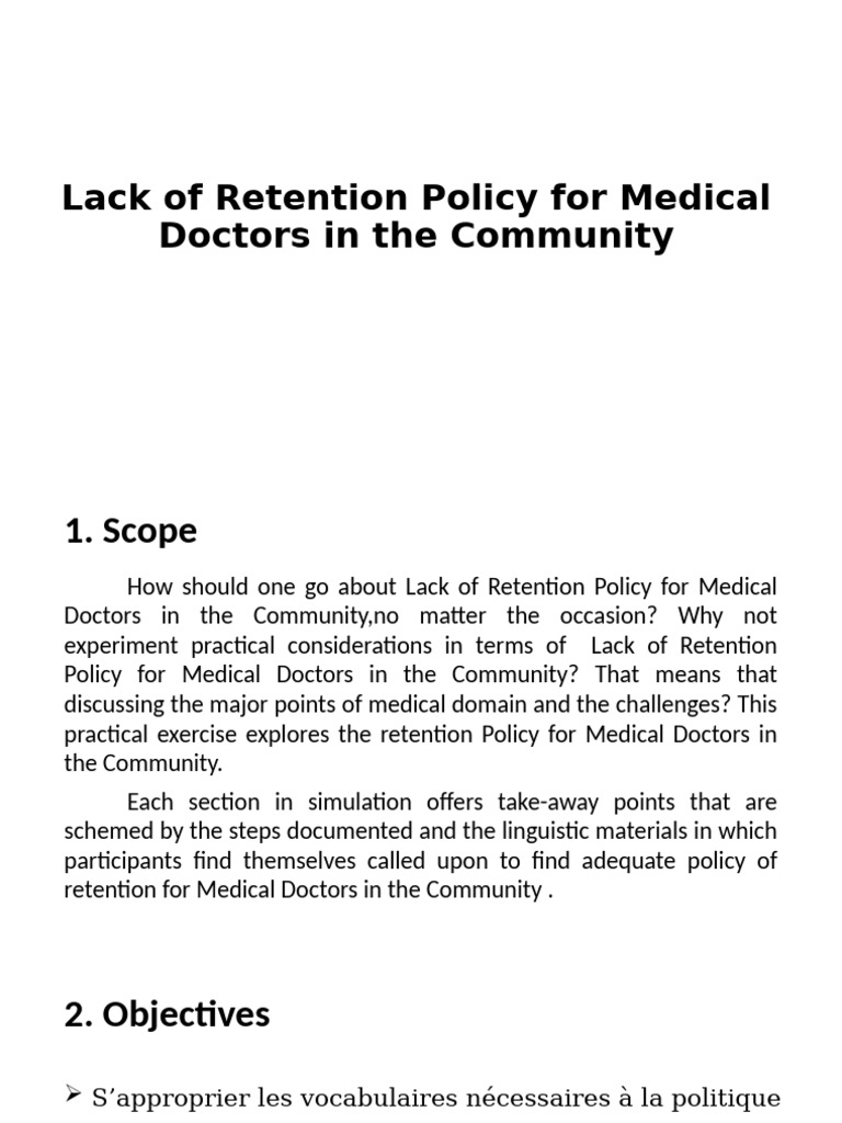 Lack of Retention Policy For Medical Doctors in The Community | PDF ...