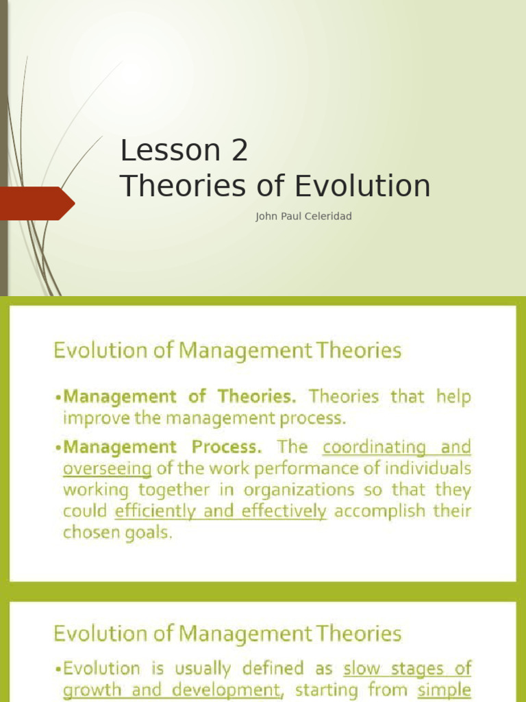 Lesson 2 Theories of Evolution | PDF