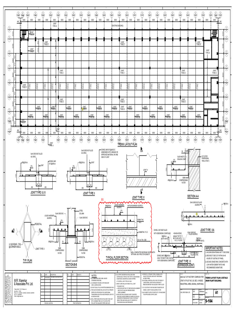 S - 104 (Working) Tremix Layout Plan and Details (Main Plant Building ...