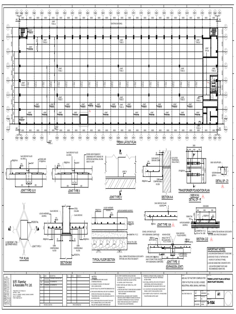 S - 104 (Working) Tremix Layout Plan and Details (Main Plant Building ...