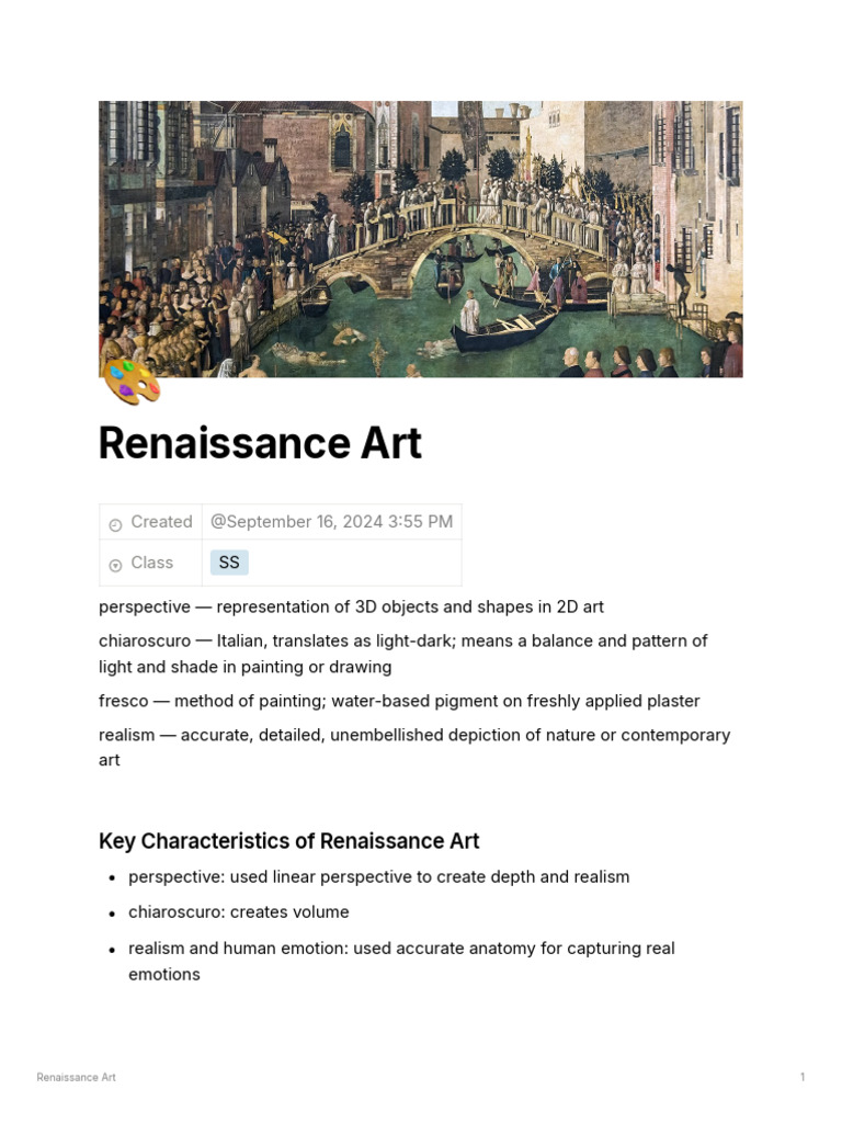 1.3 Renaissance Art | PDF