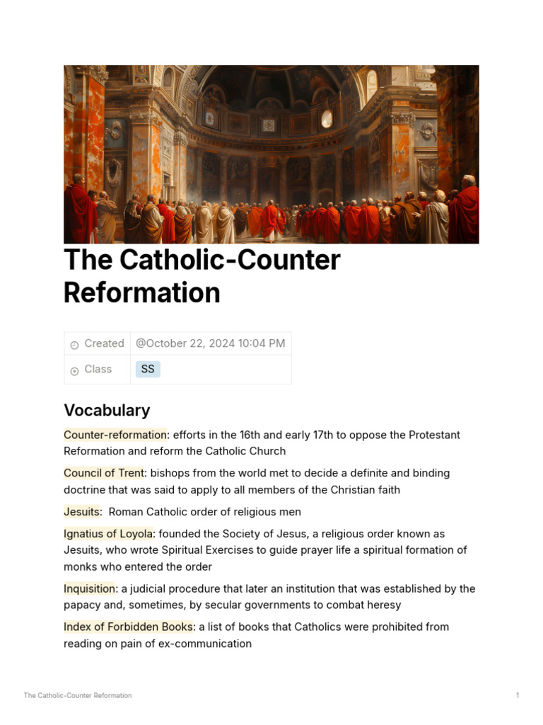2.5 The Catholic Counter Reformation | PDF | Counter Reformation ...