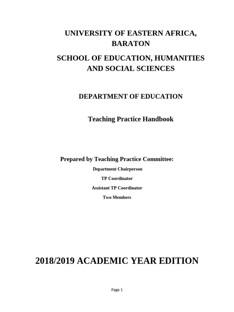 Teaching Practice Handbook-2018-2019 Edition | PDF | Teachers ...