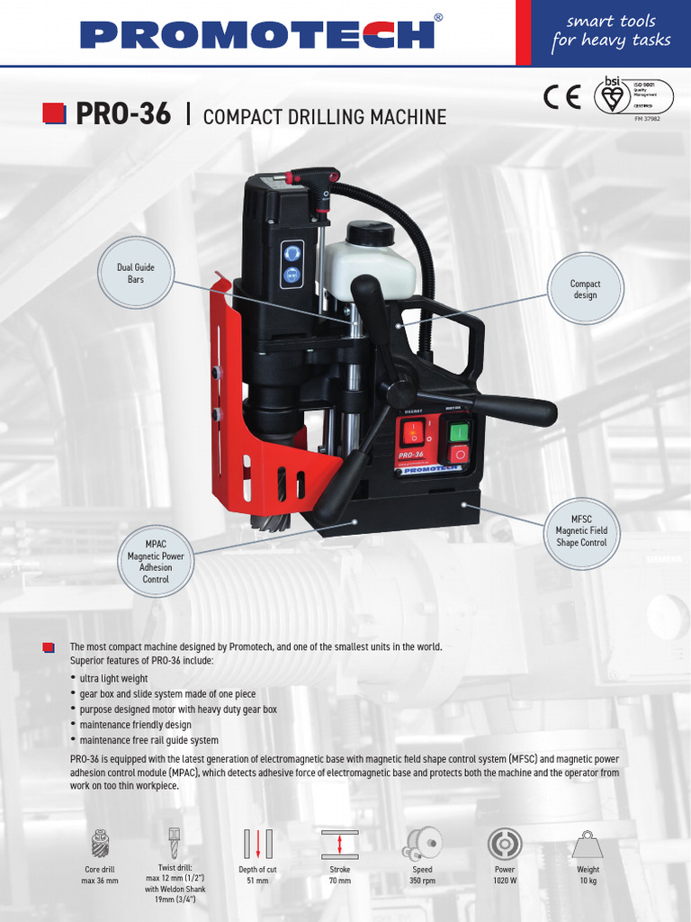 Pro 36 - Compact Drilling Machine | PDF | Drill | Drilling