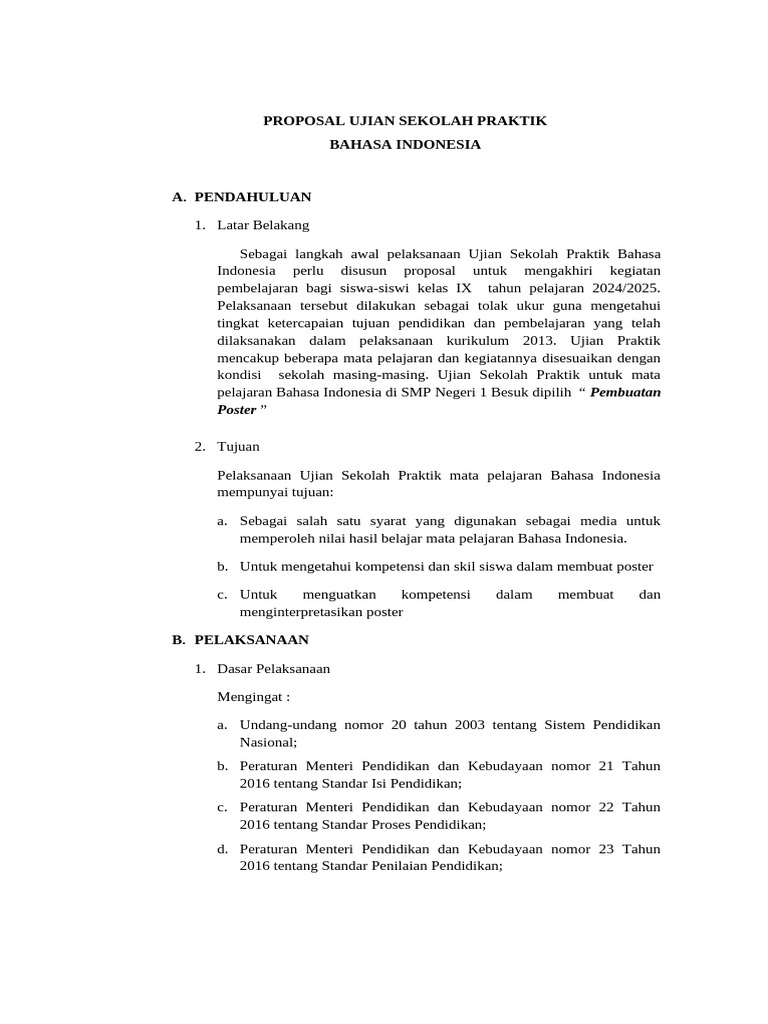Proposal Ujian Praktik Bin 2025 | PDF