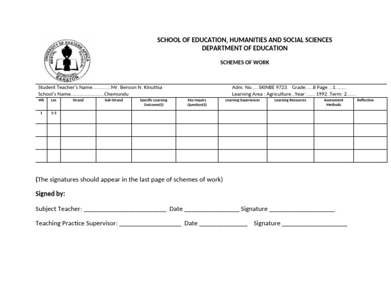 Cbc -Schemes of Work (1) | PDF